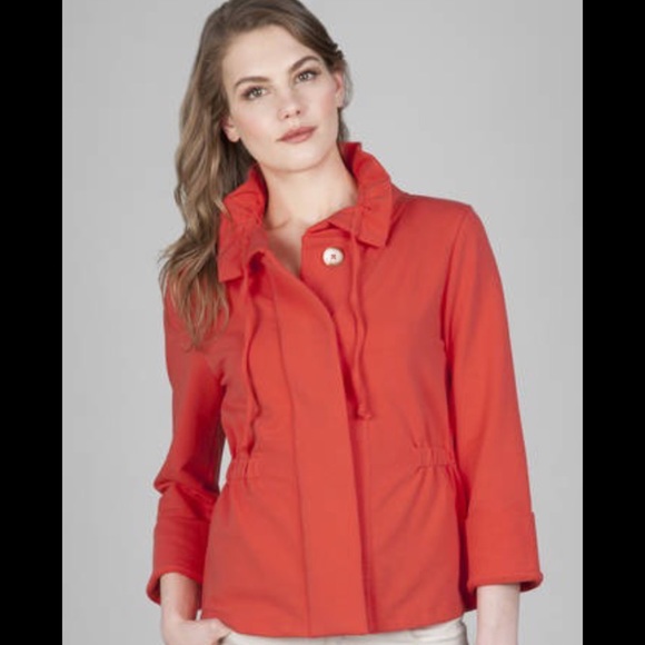 Lilla P | Jackets & Coats | Lilla P Red Drawstring Collar Button Up ...